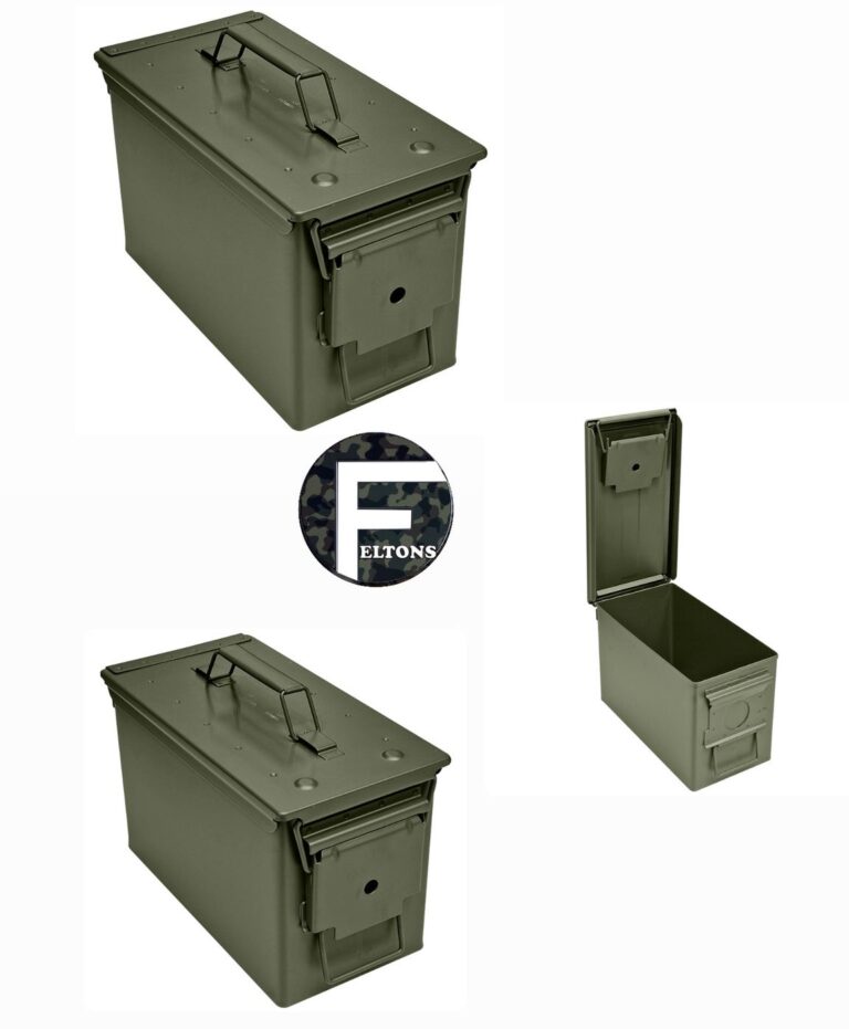 British Army 50 Cal Metal Ammo Box - New - Feltons Army Surplus Stores